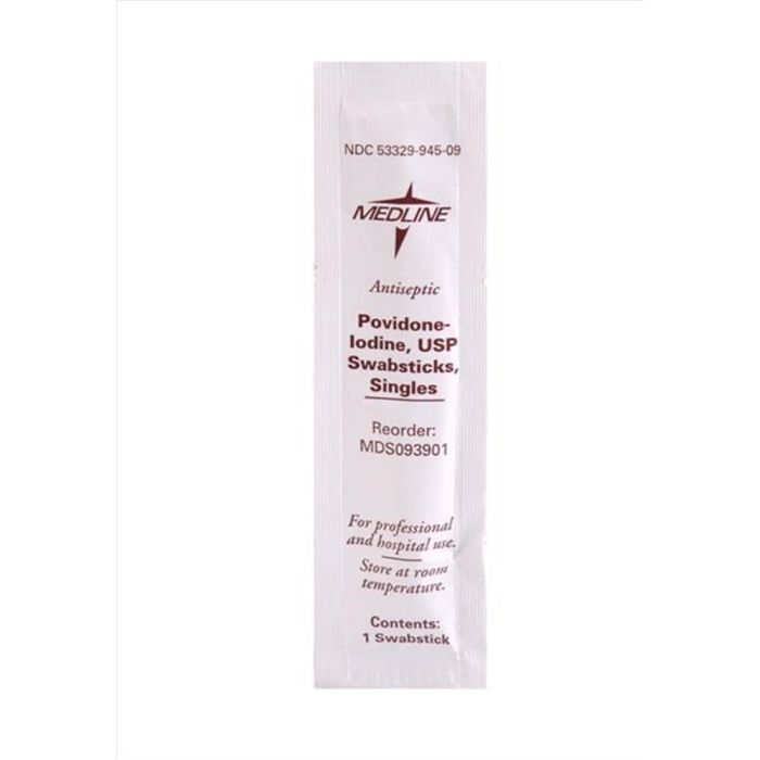 Box of Medline Povidone Iodine Swabsticks MDS093901ZZ