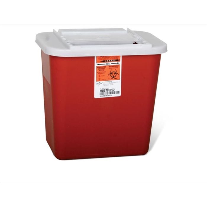 Case of Medline Biohazard Multipurpose Sharps Containers Red 8.000 MDS