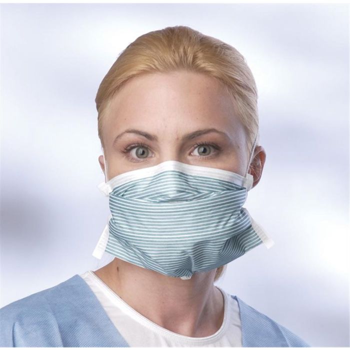 Case of Medline N95 Flat Fold Respirator Masks White/Green One Size Fi
