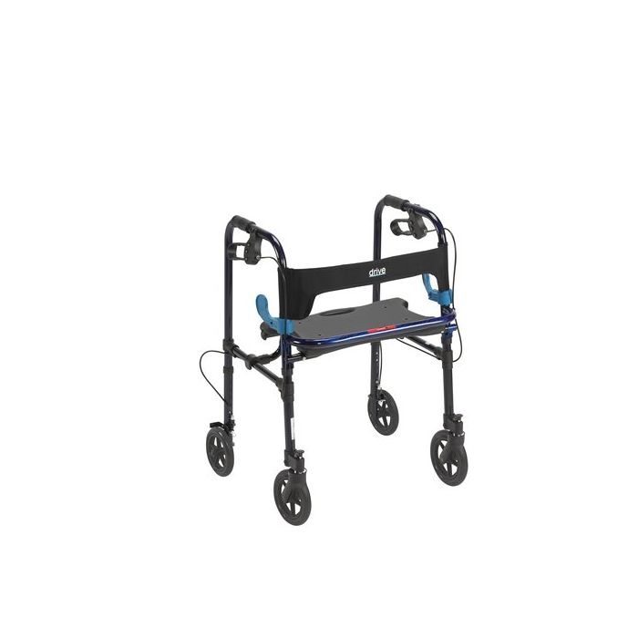 Clever Lite Walker Rollator Adult 8" Wheels Flame Blue Drive Medical 1