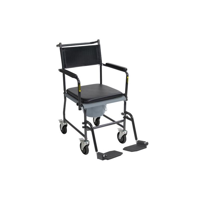 Upholstered Drop Arm Wheeled Commode 11120sv-1f