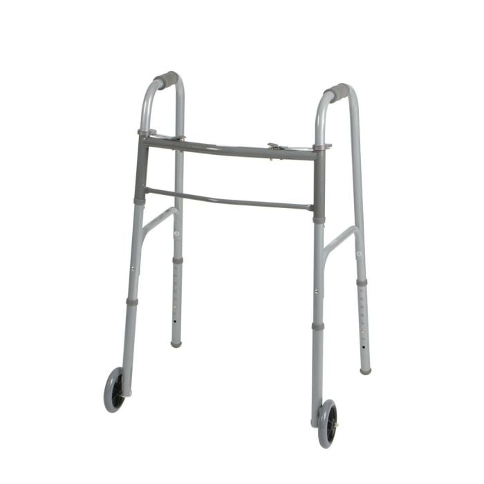 Medline Two Button Folding Walkers 5" Wheels MDS86410W54H