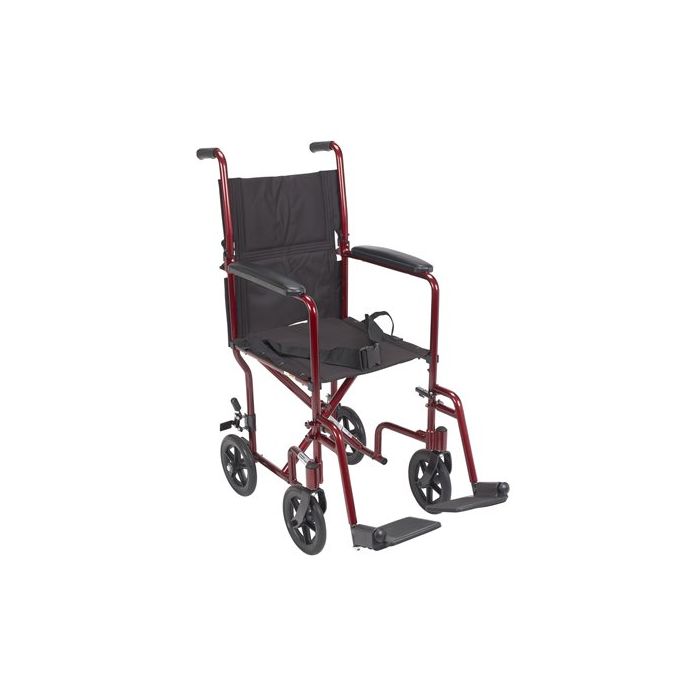 Red Lightweight Transport Wheelchair Drive Medical atc17-rd