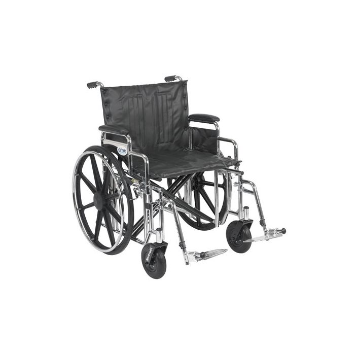 Bariatric Chrome & Black Steel Sentra Extra Heavy Duty Wheelchair Deta