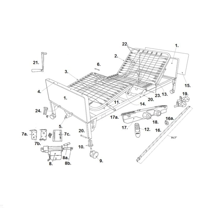 Delta Full Electric Hospital Bed Parts List Diagram Drive 15033
