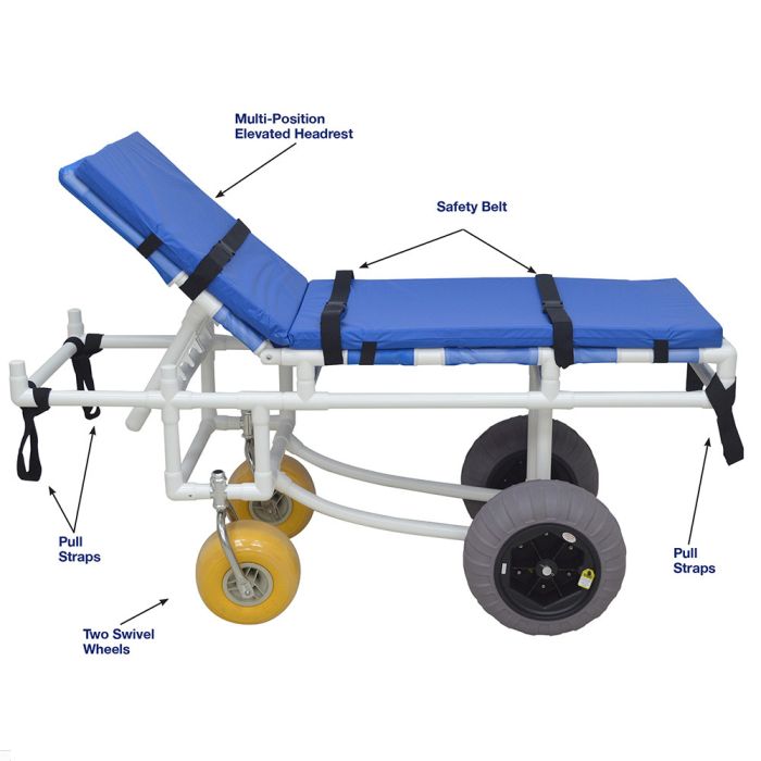 All Terrain Beach Stretcher MJM Intl, Blue 780-ATS-YW-GRYW