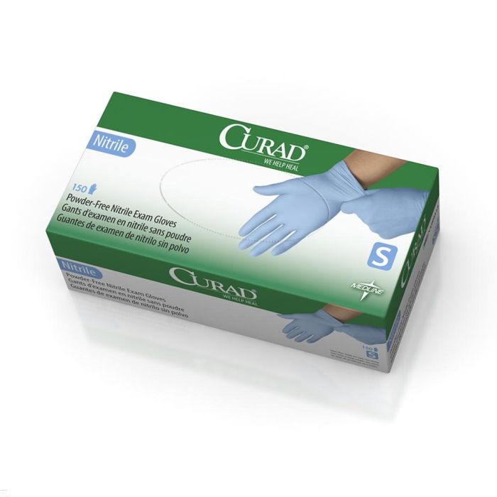 Case of 1500 Blue Curad Small Nitrile Exam Gloves CUR9314