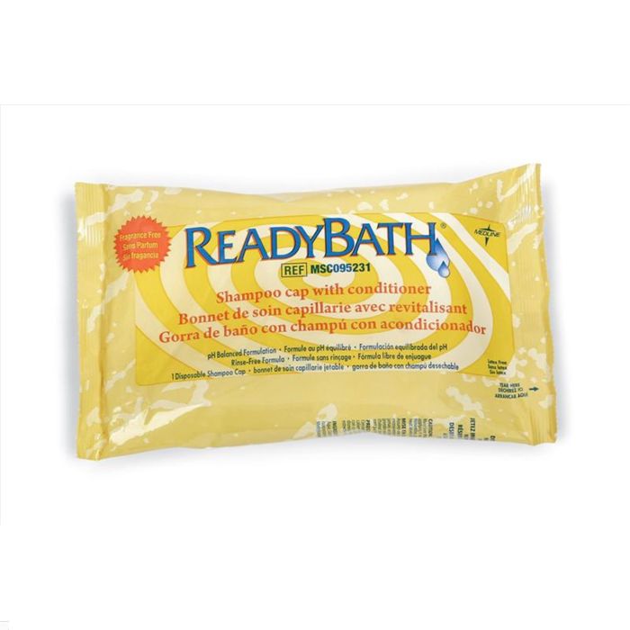 Case of Medline ReadyBath Rinse Free Shampoo and Conditioning Caps MSC