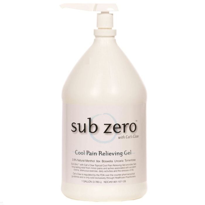 Sub Zero Topical Analgesic: Cool Pain Relieving Gel- Gallon with Pump-