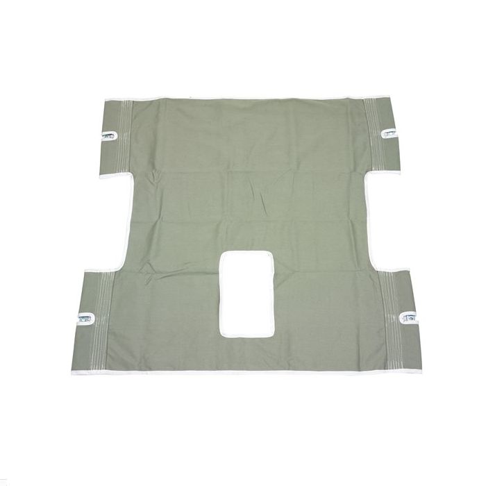 Bariatric White Canvas Bariatric Heavy Duty Canvas Sling Commode Cutou