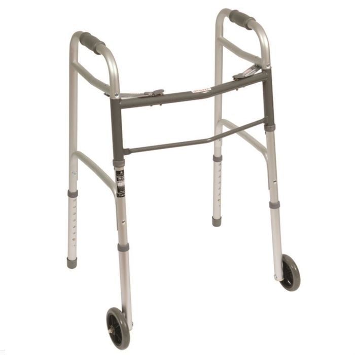 Grey Aluminum Two Button Walkers-Roscoe Medical Latex Free-ROS-WK42051