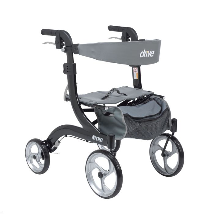 Hemi Nitro Walker Rollator 10" Casters by Drive Medical RTL10266BK-H