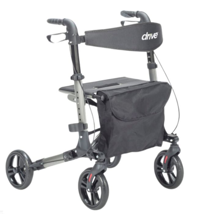 Compact Folding Rollator Grey/Black Drive Medical RTL10288BK