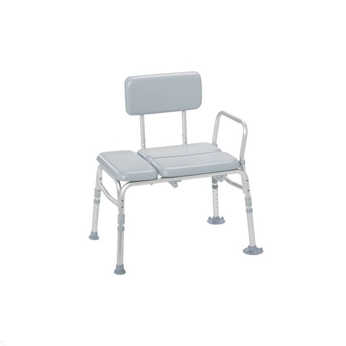 Universal Gray Aluminum Padded Seat Transfer Bench Drive Medical 12005